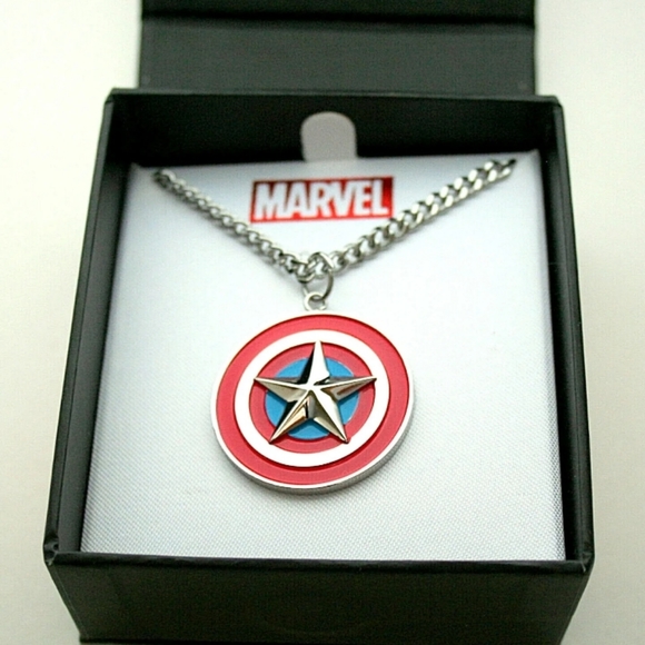 Marvel | Accessories | Marvel Comics Captain America Shield Necklace ...